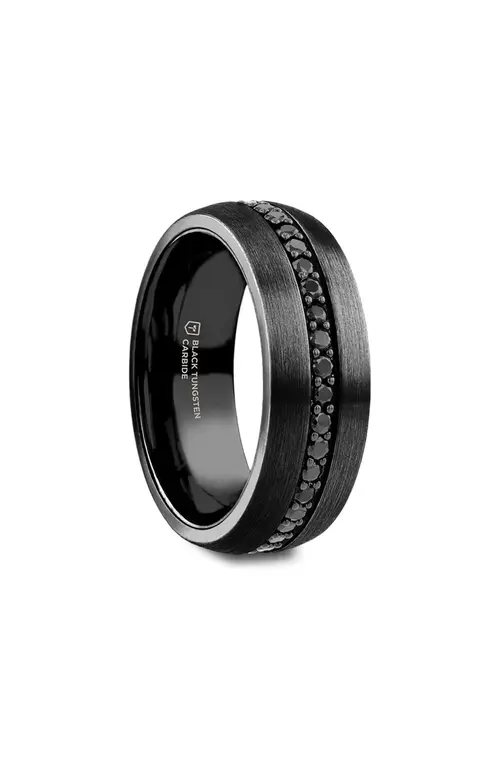 LARSON JEWELERS Valiant Sapphire Tungsten Ring - Black