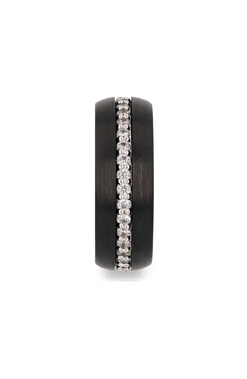 LARSON JEWELERS Tsar Tungsten Carbide Ring With White Sapphires