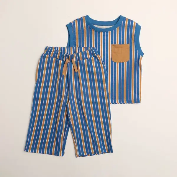 WINNIE + CREW Jensen Set - Vallarta Blue Vertical Stripe
