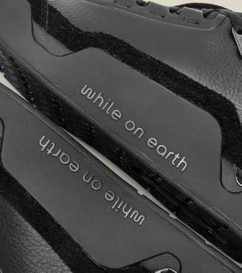 WHILE ON EARTH™ Leather Trainer - Black