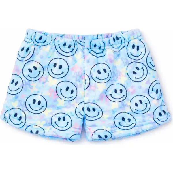PREPPY GOOSE Plush Loungewear Shorts - Blue Multi