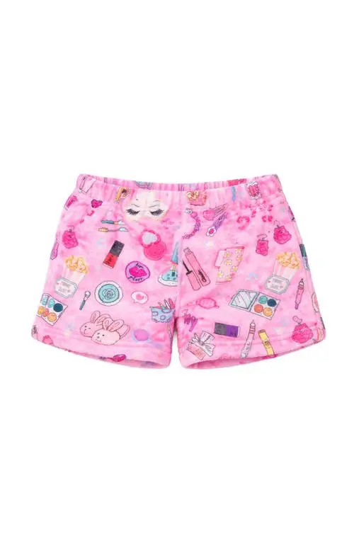 PREPPY GOOSE Plush Loungewear Shorts - Pink Multi