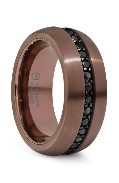 LARSON JEWELERS Artemis Tungsten Carbide Ring - Espresso