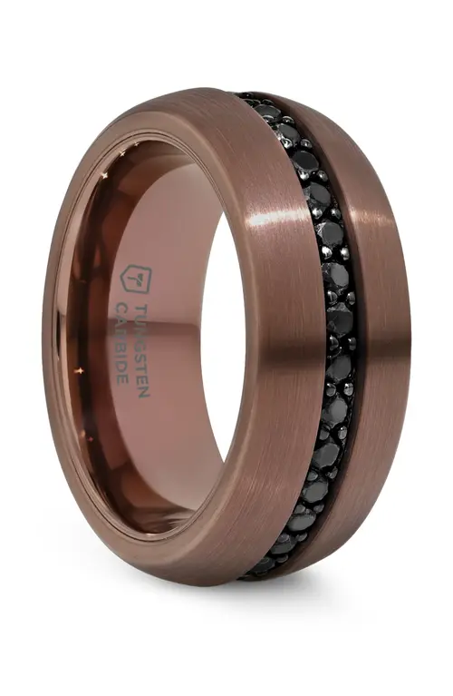 LARSON JEWELERS Artemis Tungsten Carbide Ring - Espresso