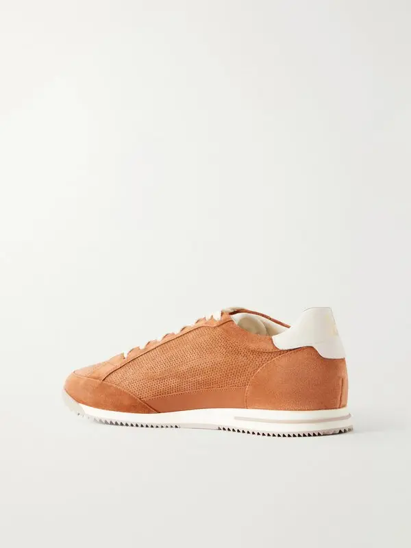 Brunello Cucinelli Leather-trimmed Suede Sneakers