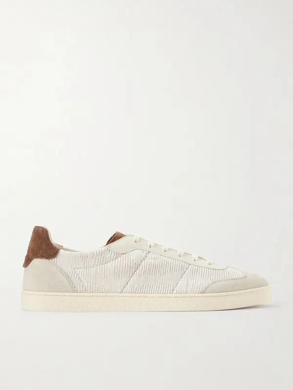 Brunello Cucinelli Suede And Cotton Sneakers