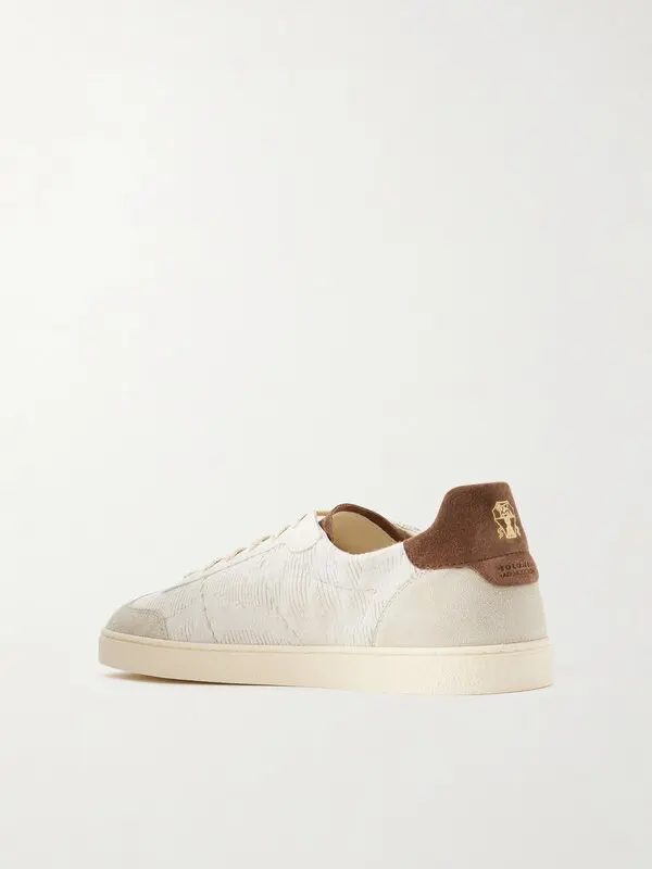 Brunello Cucinelli Suede And Cotton Sneakers