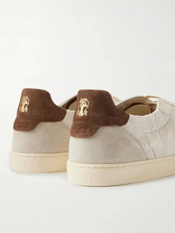 Brunello Cucinelli Suede And Cotton Sneakers
