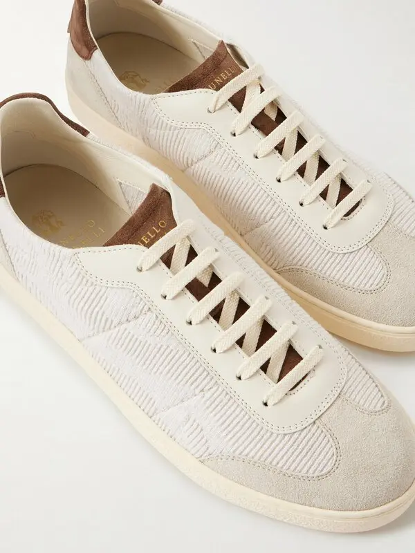 Brunello Cucinelli Suede And Cotton Sneakers