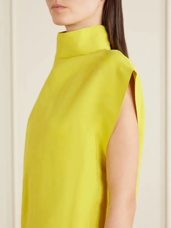 Alaïa Paper-blend Turtleneck Top - Yellow