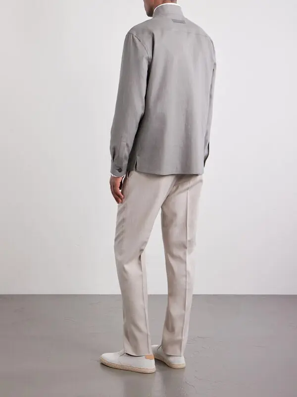Zegna Linen-gabardine Overshirt - Gray