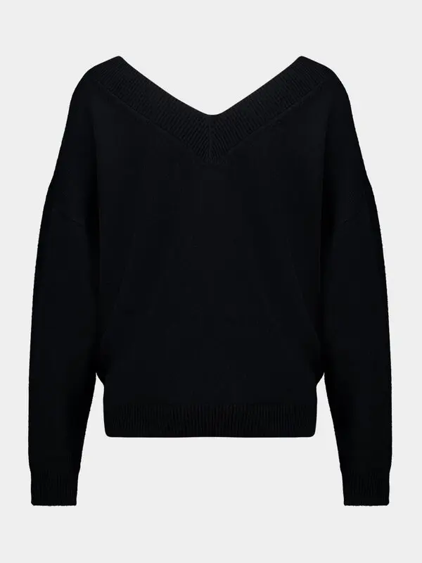 TOM FORD Cashmere Off-the-shoulder V-neck Knit