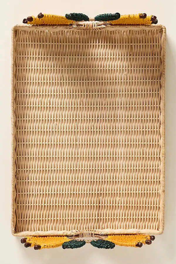 Farm Rio X Rattan Tray - Natural