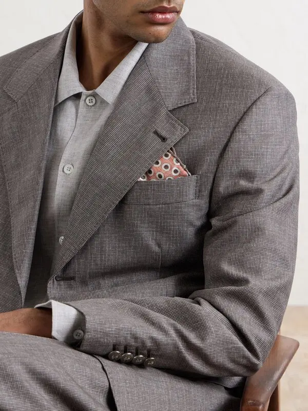 Brunello Cucinelli Polka-dot Silk Pocket - Neutrals