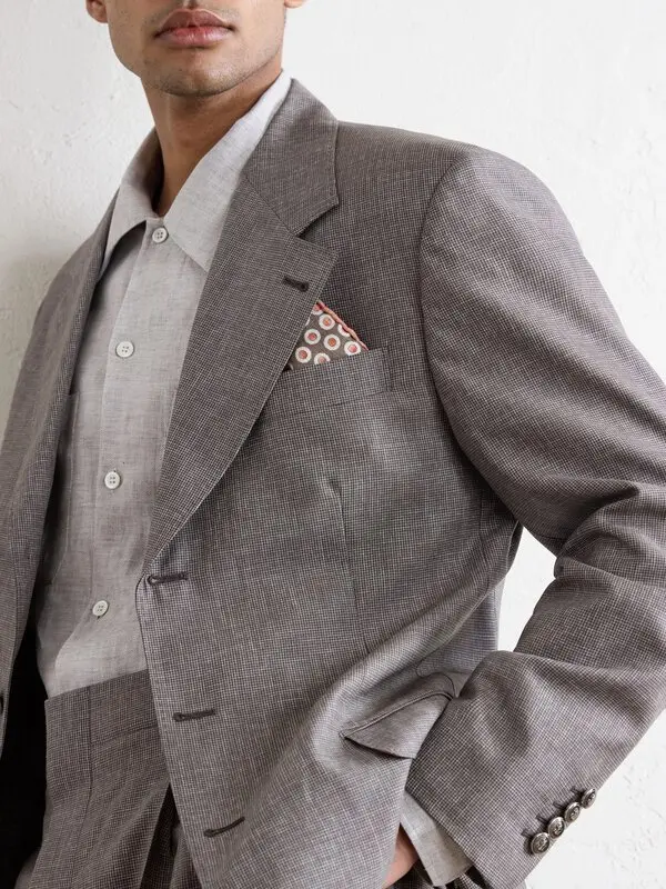 Brunello Cucinelli Polka-dot Silk Pocket - Neutrals