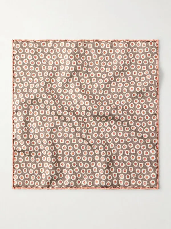 Brunello Cucinelli Polka-dot Silk Pocket - Neutrals