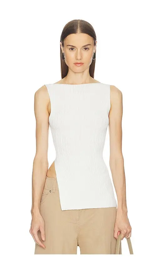 CAMILA COELHO Haylen Ribbed Knit Top