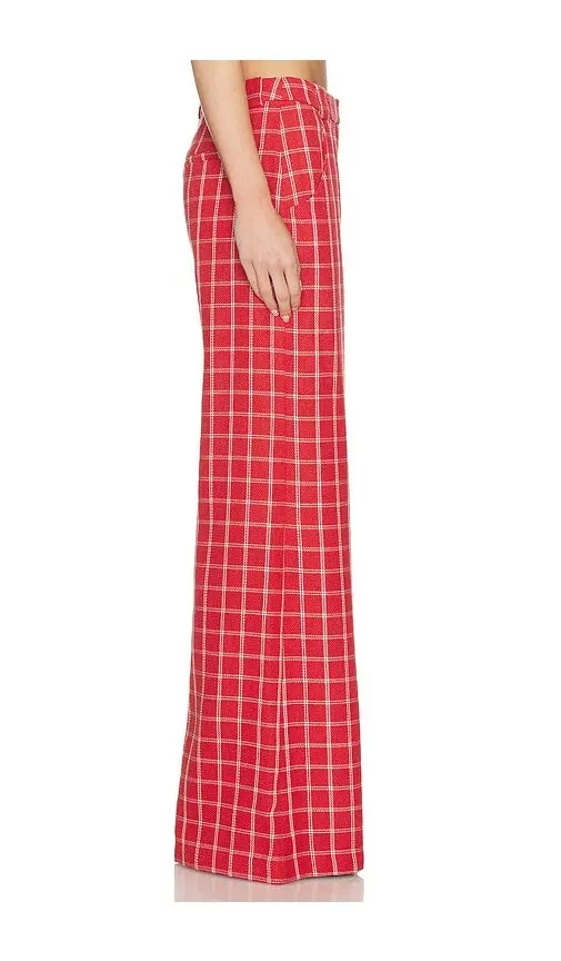 Amanda Uprichard Plaid Wide-leg Pants