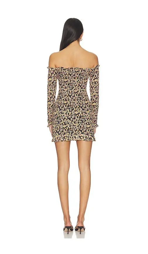 AFRM Smocked Off-the-shoulder Dress - Black