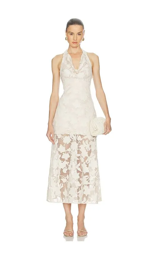 AMUR Calypso Cowl Dress In Lace