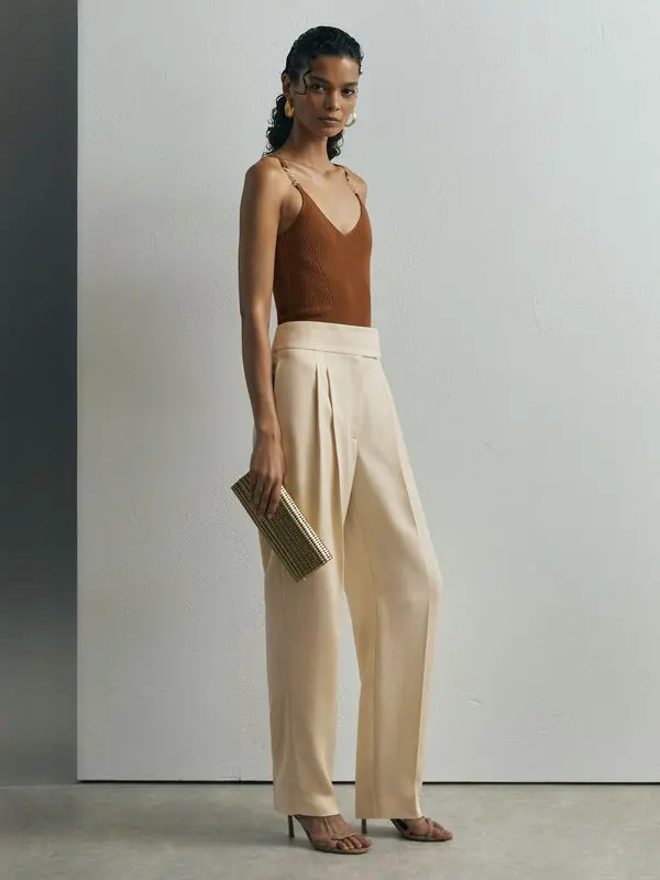 ATELIER Woven Tapered Pleated Trousers