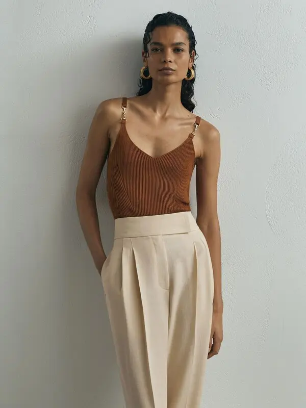 ATELIER Woven Tapered Pleated Trousers