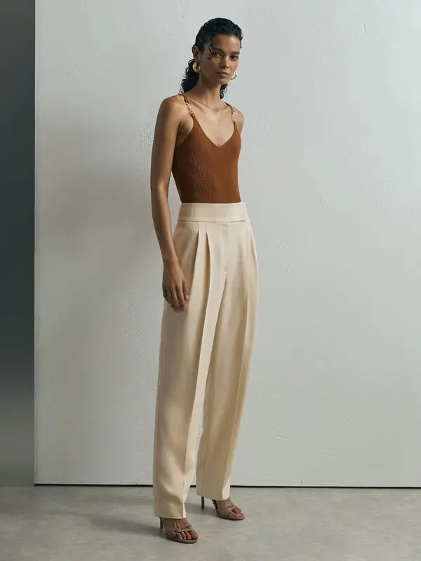 ATELIER Woven Tapered Pleated Trousers