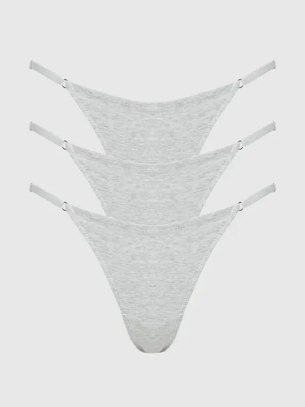 Frederick's Of Hollywood Bailey Stretch Cotton Bikini 3-pack - Multi-color