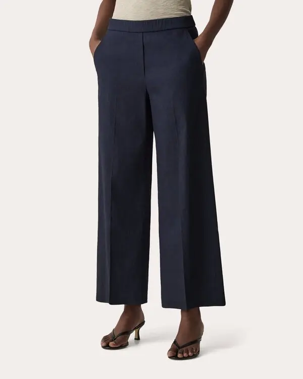 Theory Classic Straight Pull-on Pants - Blue