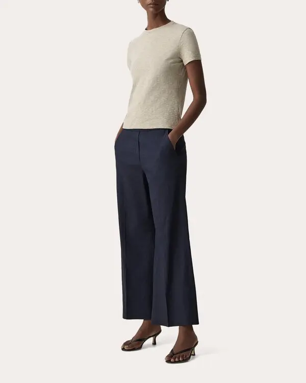 Theory Classic Straight Pull-on Pants - Blue