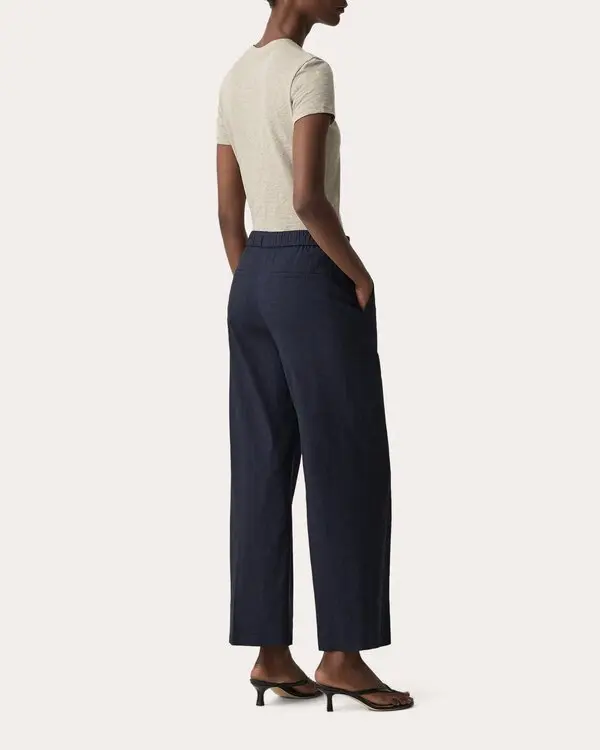 Theory Classic Straight Pull-on Pants - Blue