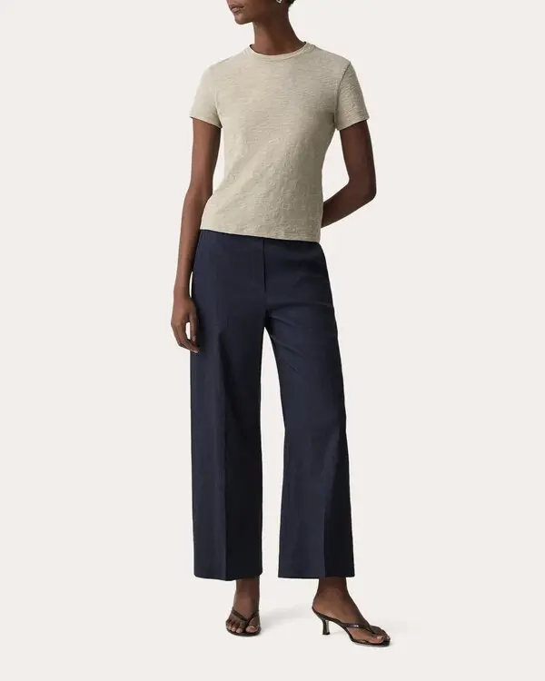 Theory Classic Straight Pull-on Pants - Blue
