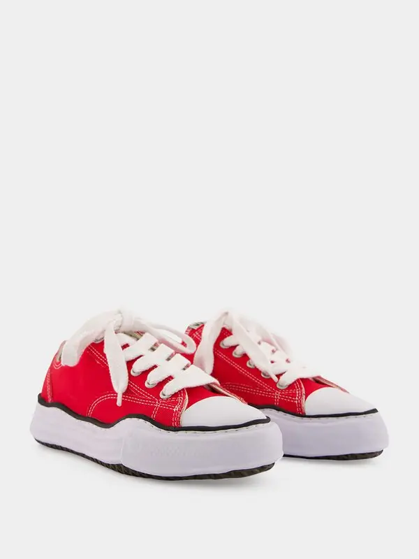 Mihara Yasuhiro Peterson Og Sole Canvas Low-top Sneakers - Red
