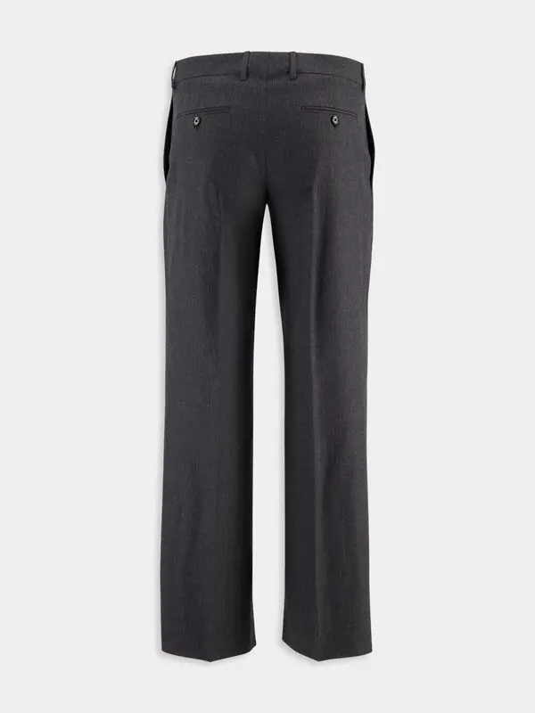 Celine Trousers Straight Fit Striped Wool Flannel