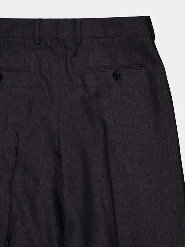 Celine Trousers Straight Fit Striped Wool Flannel