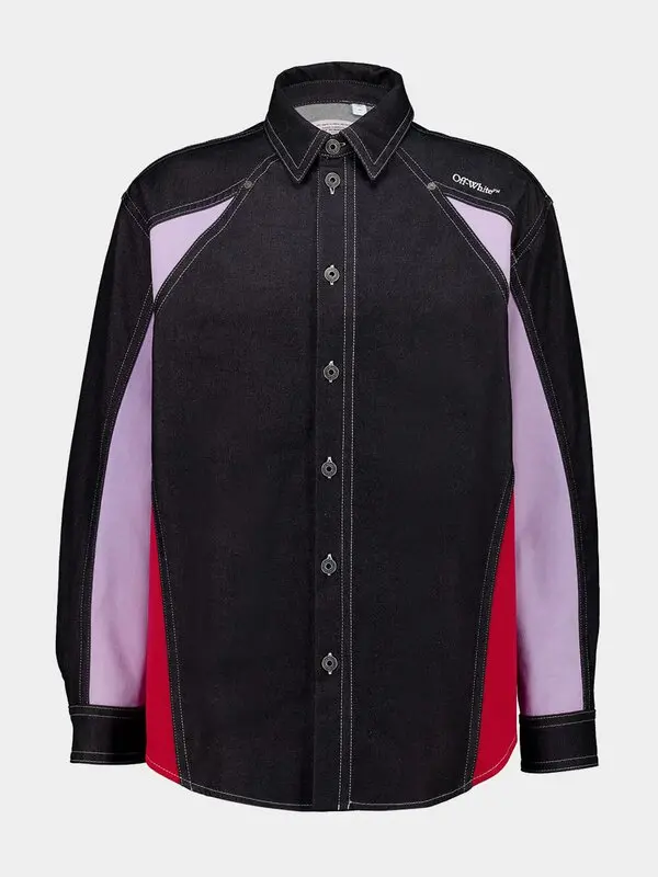 Off-White Block Denim Button-up Overshirt - Black
