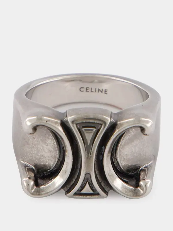 Celine Chunky Triomphe Ring - Silver