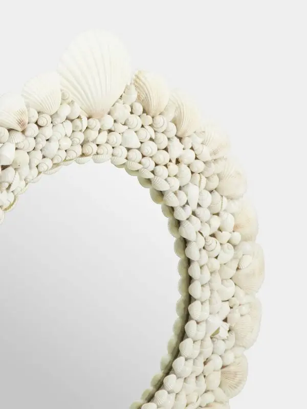 LES-OTTOMANS Round Handmade Shell Mirror