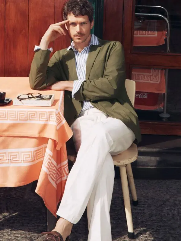 Boglioli Khaki Cotton Blazer - Green