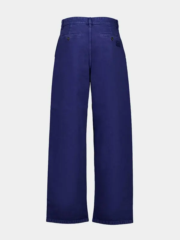 Miu Miu Garment-dyed Gabardine Straight-leg Pants