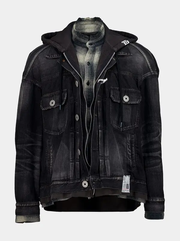 Mihara Yasuhiro Triple Layered Denim Jacket - Black