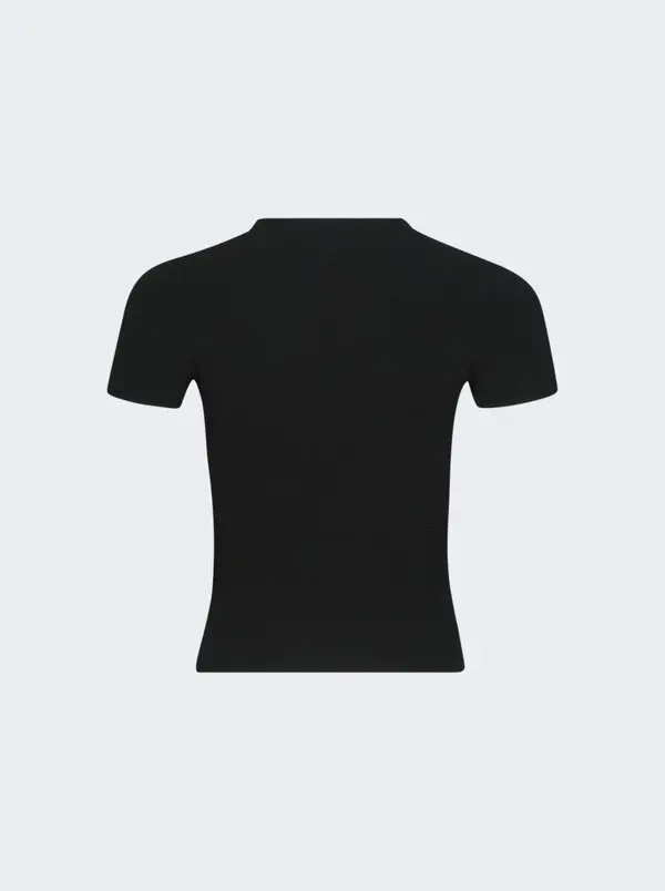Alexander Wang Short Sleeve Top With Jacquard Logo - Black