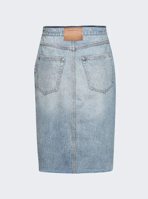 Alexander Wang Dipped V Zip Waistband Midi Skirt