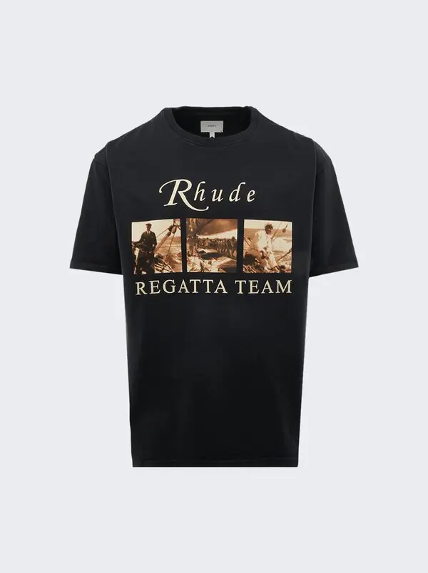 Rhude Usvi Regatta Tour Tee Vintage And White - Black