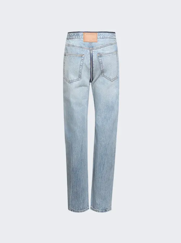 Alexander Wang Dipped V Zip Waistband Straight Leg Jean - Blue