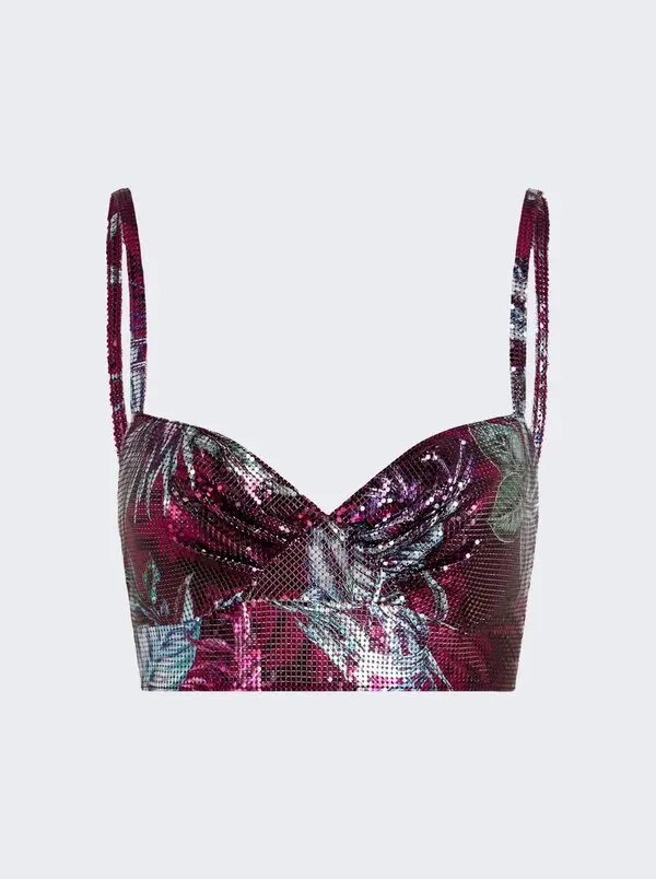 Rabanne Palm Tree Bralette Top - Multi