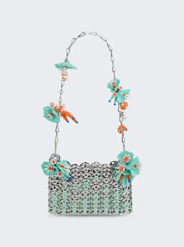 Rabanne 1969 Nano Bag With Flowers - Green