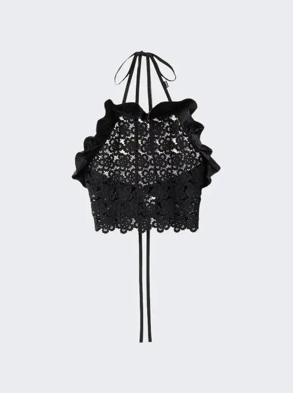 Miu Miu Macrame Pinafore Top Nero - Black
