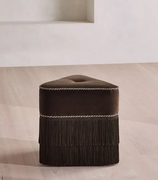 SOHO HOME Velvet Marta Footstool - Brown