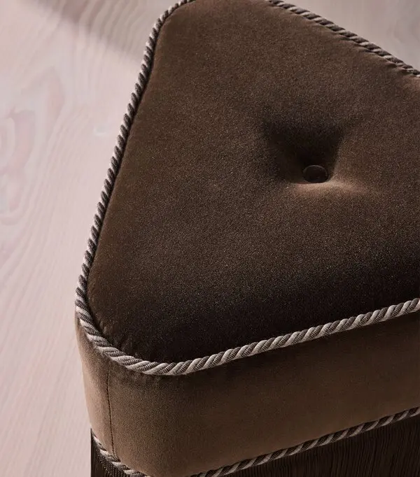 SOHO HOME Velvet Marta Footstool - Brown